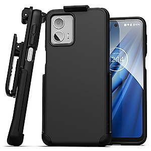Encased Belt Case for Moto G 5G (2023) Slimshield Phone Case with Holster Clip (2023 Motorola G-5G 2023) Matte Black