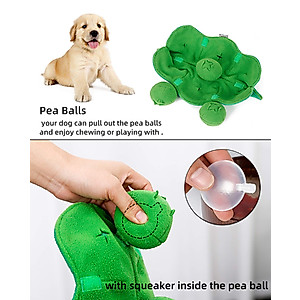 BEISIJIA Dog Puzzle Toy, Cute Pea Pod Slow Feeder for Impulsive Bored Dog, Snack Dispensing ng, Sniffing IQ and Stress Relief Training Plush Educational Hide and Seek, Screaming Puppy Toy