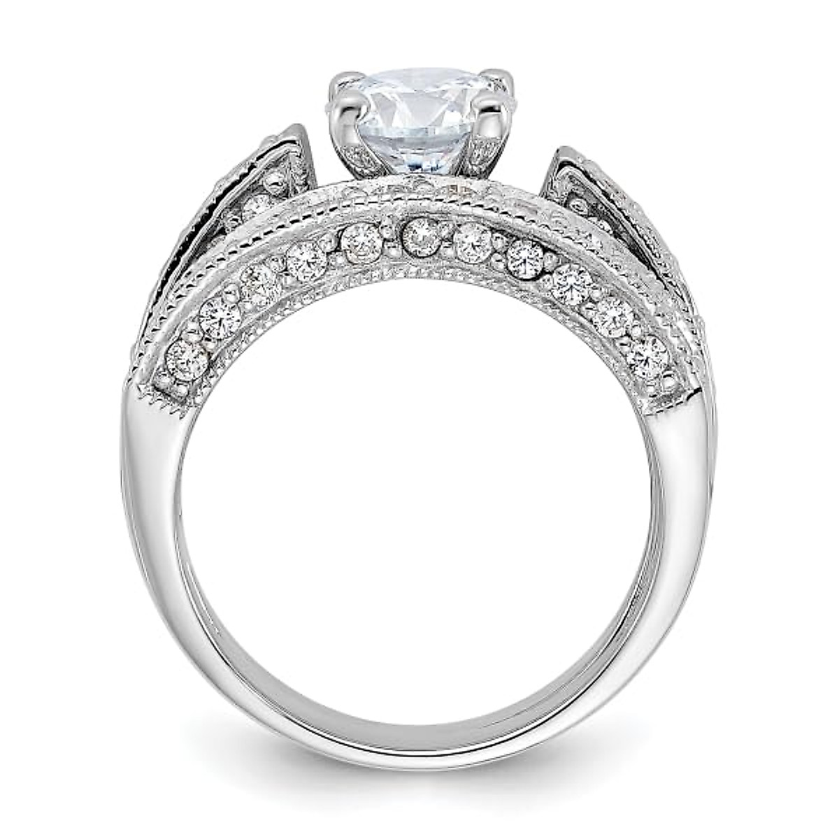 IceCarats 925 Sterling Silver Cubic Zirconia CZ Wedding Band Engagement Ring Bridal Jewelry Set Size 6