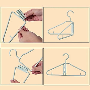 WRYLCYH 8 Pcs Foldable Hangers, Plastic Collapsible Hangers, Portable Folding Clothes Hanger, Foldable Travel Hangers, Foldable Hangers for Travel, Cruise, Home, Bedroom, Dorm (Green)
