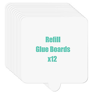 Kittmip 12 Pack Flea Trap Refill 6 Inch Replacement Sticky Glue Pads Compatible with Terro T230, T231 Flea Trap Refill, Glue Refill Board for PET, Flies, Fleas, Mosquitos Control, Family Safe