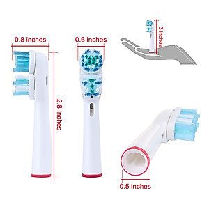 Oralfit Electric Toothbrush Heads Replacement for Oral B, 8 pcs Brush Heads Compatible with Braun Dual Clean 3D Excel Advance Power Smart Series Pro-Health