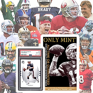 ONLY MINT Ultimate Quarterback Guaranteed NFL Card All-Time Legend or Superstar Graded 8-10 Mint Football Card | Top QB in Each Mystery Pack | Grades by PSA BGS SGC CGC | Blind Bag Contains 1 NFL Card