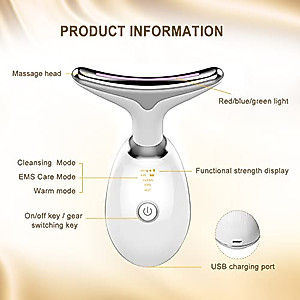Firming Wrinkle Removal Device for Neck Face, Double Chin Reducer Vibration Massager, 3 in 1 Portable Face Massager for Skin Care,Improve,Firm,Tightening and Smooth