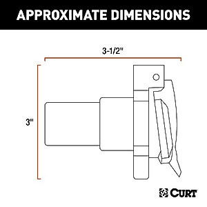 CURT 56415 Replacement Twist-Lock Vehicle-Side RV Blade 7-Pin Connector, Factory Tow Package and USCAR Socket Required , Black