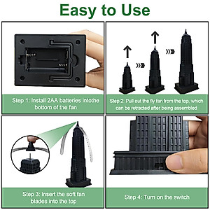 BLYLIVEP 3 Pack Fan for Tables Fly Table Fans Portable Table Fly Fans Batteries Powered for Restaurant, Party, Home, Outdoor Dinner, Picnic