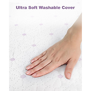 Ferlizer 3" [King] Mattress Topper, Memory Foam Mattress Topper King with Ultra Soft Cover & Corner Straps, Lavender Infused, CertiPUR-US Certified