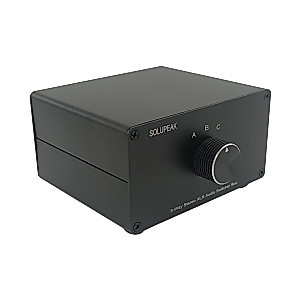 SOLUPEAK 3-Way XLR Stereo Audio Switch Box, Balanced Audio Converter, Passive Signal Source Audio Input Selector Switcher Splitter Box 3 in 1 Out (X301)