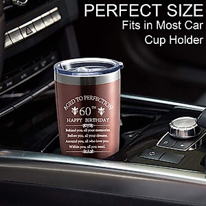 COFOZA 1963 Inspiration 60th Birthday Gift for Man Woman 20 Ounce Double Wall Insulted Rose Gold Stainless Steel Tumbler 60 Years Old Birthday Anniversary Present