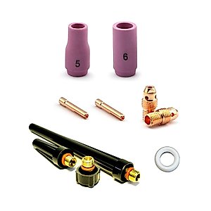 WeldingCity Accessory Kit Collet-Collet Body-Ceramic Cup-Gasket 0.040" for Regular Setup in TIG Welding Torch 9-20-25 Lincoln Miller Hobart ESAB Weldcraft CK AHP T34