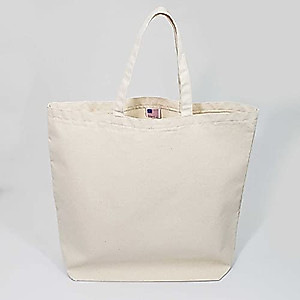 Made in USA Extra Large Canvas Reusable Shopping Grocery Tote Bags 2 Pack