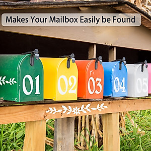 4" 132 Pieces Reflective Mailbox Numbers Letters Stickers for Outside,Self Adhesive Numbers Letters for Mailbox,White Waterproof Vinyl Numbers Letters Decal for Address Door House Cars Trash Bin Home