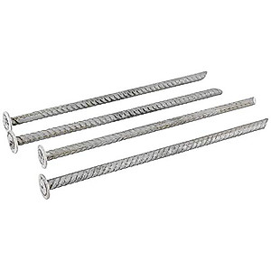 SmartSign Rebar Spikes - Pack of 4, Length 14", Diameter 1/2", Heavy Duty Metal Rebar Stakes for 6ft Parking Curbs/Wheel Stop/Speed Bump, Silver, Made in USA