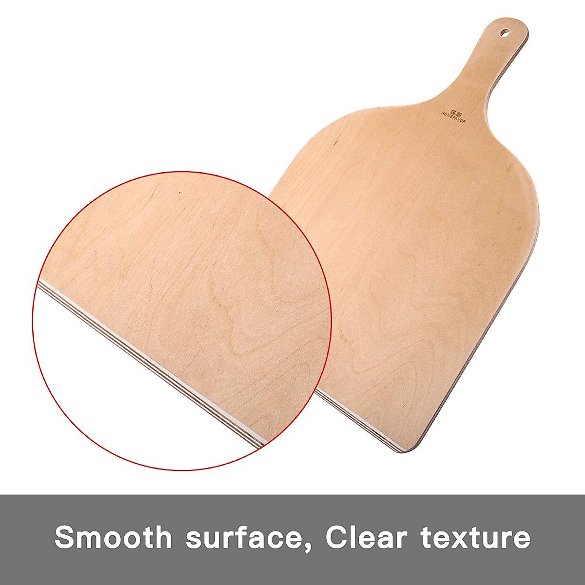 2-Piece Wood Pizza Peel, Large Pizza Paddle Set for Pizza stone,Oven or Grill, Pizza Spatula for Transferring Breads & Pizzas into and out of a Hot Oven Swiftly