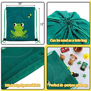 Shappy 24 Pack Drawstring Party Favors Bags Cartoon Animal Candy Goodie for Boys Birthday Kids Gift Return Girls Supplies