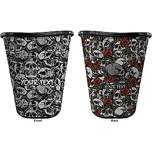 YouCustomizeIt Skulls Waste Basket - Double Sided (Black) (Personalized)
