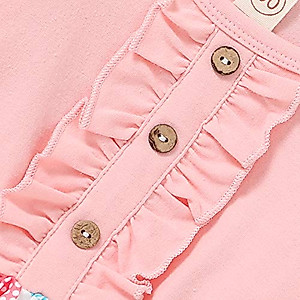 YOUNGER TREE Toddler Baby Girl Easter Outfits Ruffle Long Sleeve Top Bunny Egg Print Skirt One-Piece Girl Dress Clothes (18-24 Months, Pink/Bunny Egg)