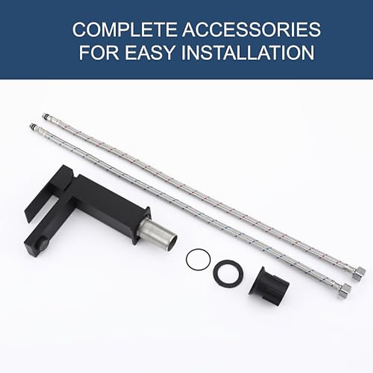 SevenGelok Black Bathroom Faucet Bathroom Sink Faucet One Hole Faucet 【All SUS304 Stainless Steel 】 Single Handle 1 Hole Vanity Faucets for Bathroom Sink NO-Lead Matte Black Bathroom Faucet, SF3-BK