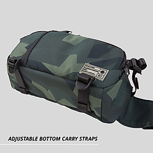 HEX Ranger Camera Mini Sling, Lightweight Water Resistant Mirrorless Camera Sling with YKK Zippers, Interior Dividers, Adjustable Load Straps & More, Camo