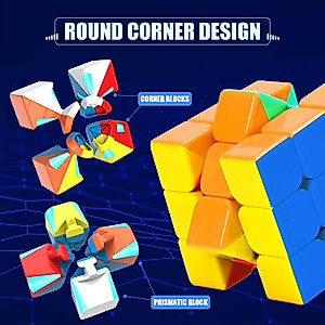 STEAM Life Speed Cube Set 8 Pack Magic Cube | Includes Speed Cubes 3x3, 2x2, 4x4, Pyramid Cube, Megaminx Cube Bundle Collection Cube Toys for Kids & Adults