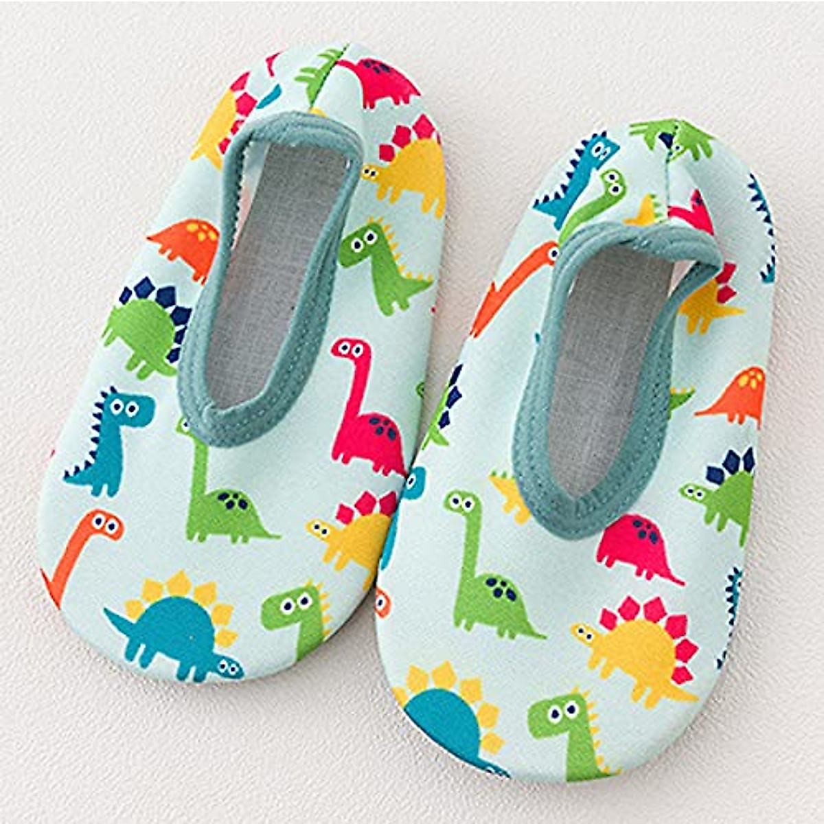 Lykmera Baby Girls Boys Cartoon Printed Water Shoes Kids Socks Barefoot Shoes Swim Cartoon Non-Slip Beach Shoes (Green, 18-24 Months)