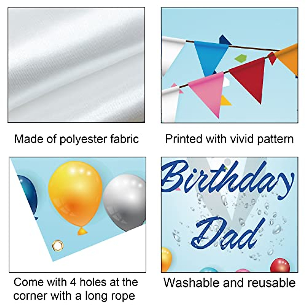 Happy Birthday Dad Door Banner | Blue Men's Party Decor