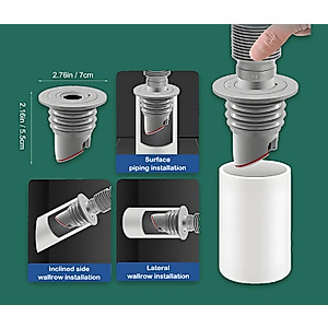 Washing Machine Drain Hose Seal.Floor Drain Plug Sewer Pipe Seal Sealing Cover. Sink Drain Pipe Silicone Seal,Wash Basin Drain Pipe Seal. 1.77in -1.96in [M (45-50mm)]