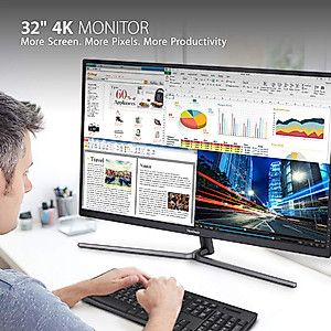 ViewSonic VX3211-4K-MHD 32 Inch 4K UHD Monitor with 99% sRGB Color Coverage HDR10 FreeSync HDMI and DisplayPort, Black