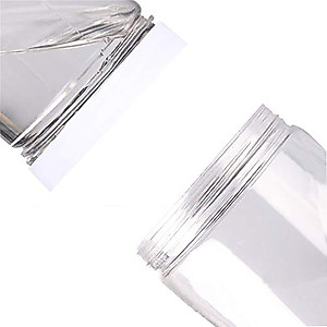 HoleviFO 43oz (1280 ml) Clear Plastic Jars with Smooth White Lids and Labels (6 Pack), Wide Mouth, BPA Free, PET Jars Bulk for Home & Kitchen Pantry Organization and Storage