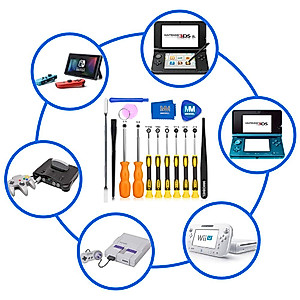 MMOBIEL Professional Repair screwdriver Toolkit compatible with Nintendo Switch 3DS and Wii NES SNES DS Lite GBA GameCube