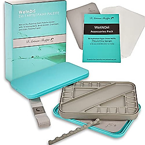 WetNDRi Wet Palette and Fine Tip Series IV Round 0 Brushes Bundle