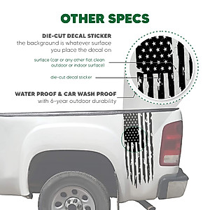 Greenyef Graphics We The People Betsy Ross Flag 1776 Distressed American USA US Flag Truck Tailgate Vinyl Decal Preamble of The US Constitution fits Most Pickup Trucks (11''x20'', White)