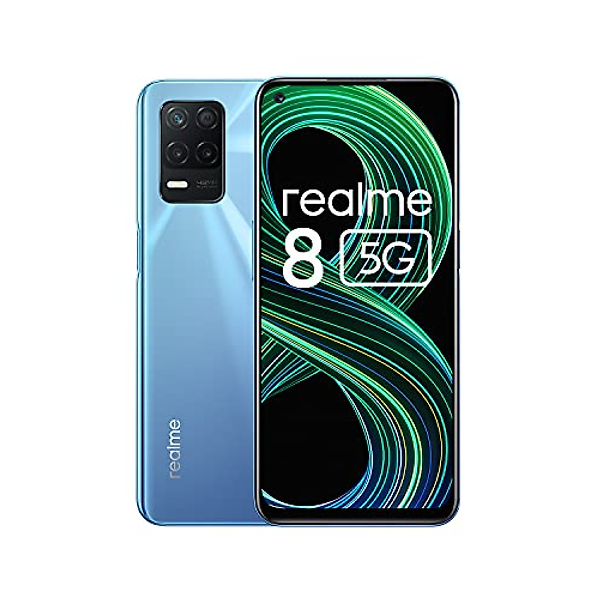 Realme 8 5G Dual SIM 128GB ROM + 6GB RAM (GSM Only | No CDMA) Factory Unlocked 5G/LTE Smartphone (Supersonic Blue)-International Version