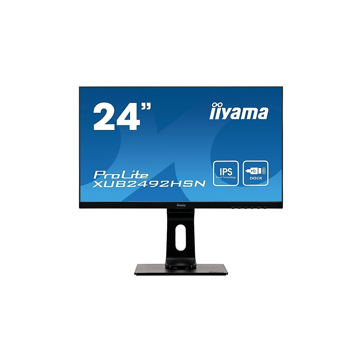 iiyama XUB2492HSN-B1 24" IPS LCD USB-C 65W Charging, 4ms, Full HD 1920x1080, RJ45, 1x HDMI,1 x DisplayPort In, 1 x DisplayPort Out,1 x VGA, 2 x USB, 2 x 2W Speakers, Height Adjustable Stand