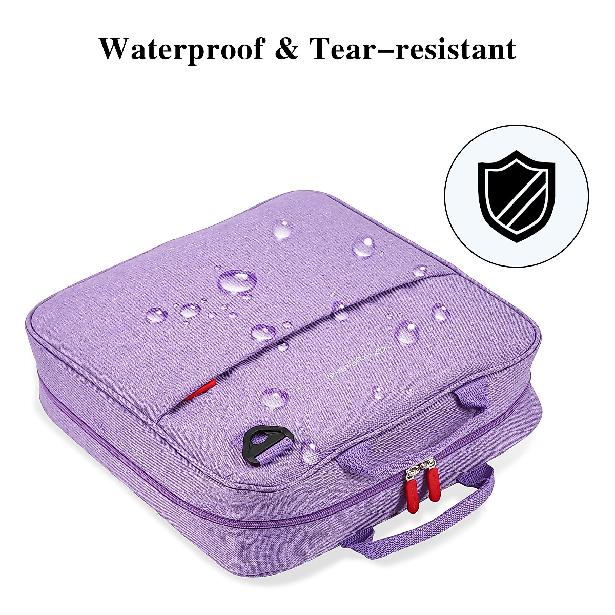 GXaryFulin Detachable Zipper Binder with Shoulder Strap, 3 O-Ring Binder for Office & School Supplies, Upgraded Version (Purple)