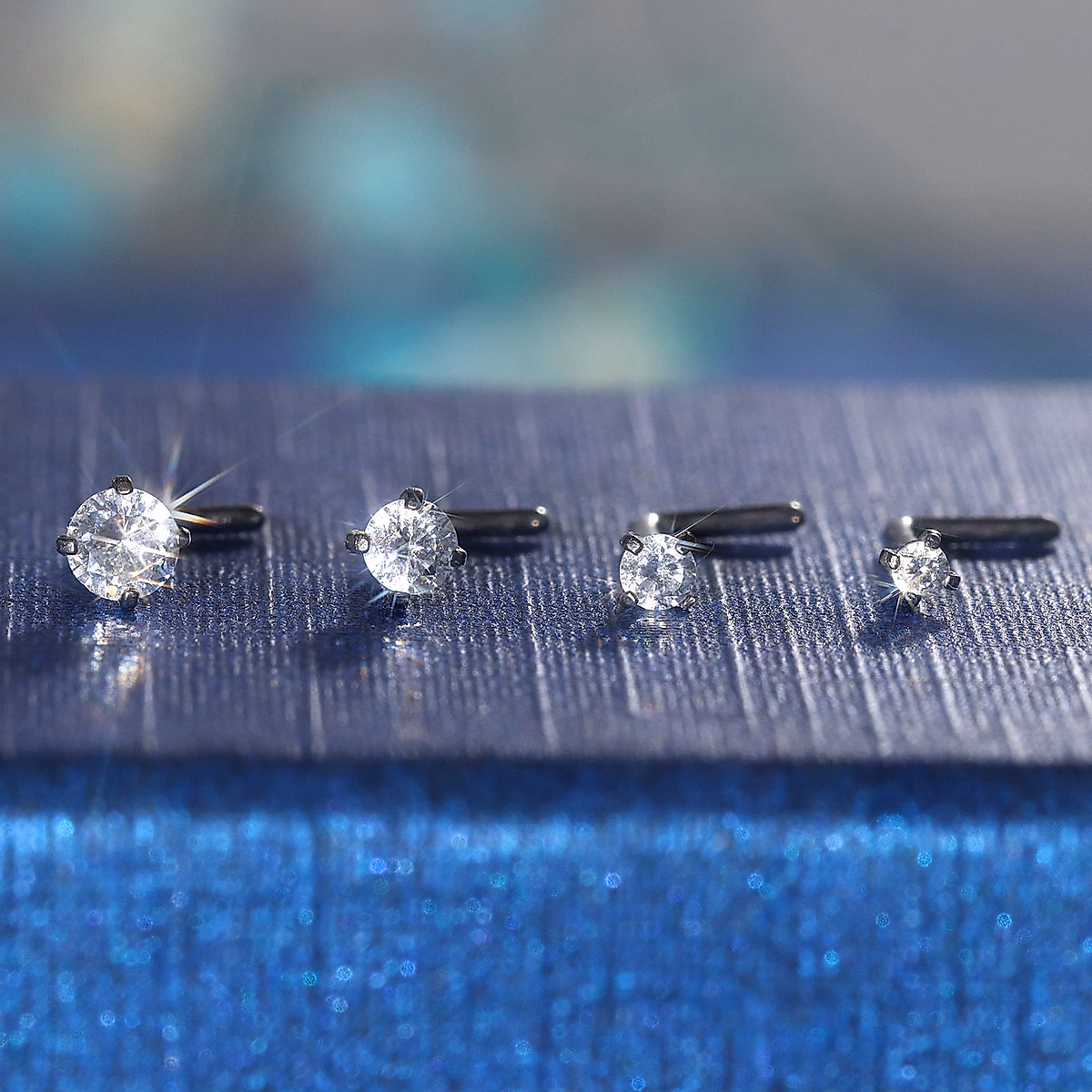 MILACOLATO 20G Titanium Nose Ring for Women Men 1.5mm 2mm 2.5mm 3mm CZ Nose Rings Studs L Shape Nostril Piercing Jewelry