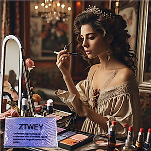 Makeup Palette With Mirror, Empty Eyeshadow Makeup Box Cosmetics Palette Fish Scale DIY Storage Tray Box Holder