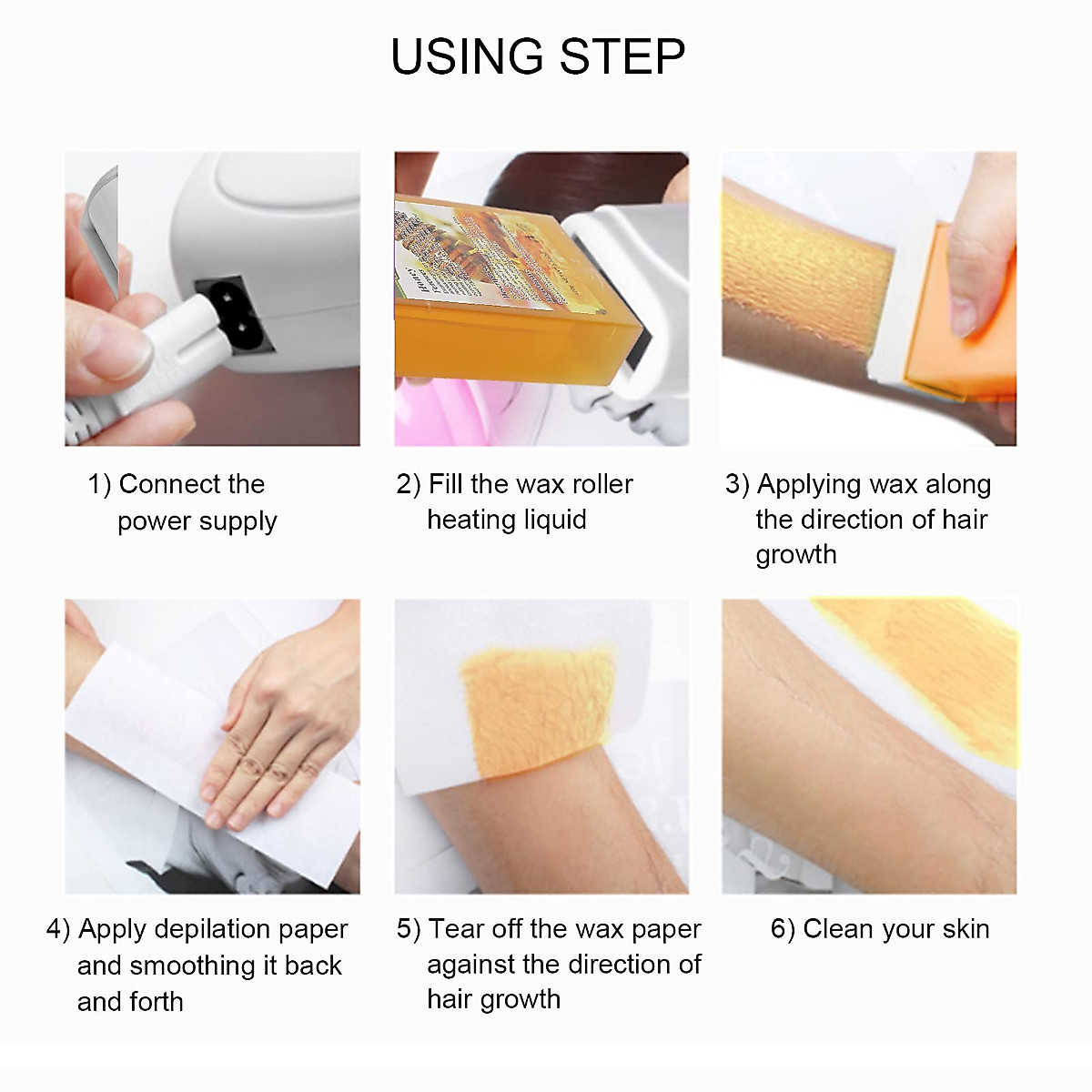 Roll-on Wax Cartridge Hair Removal Wax Roller Depilatory Wax for Professional Salons and Home Self Waxing 100g (Honey)