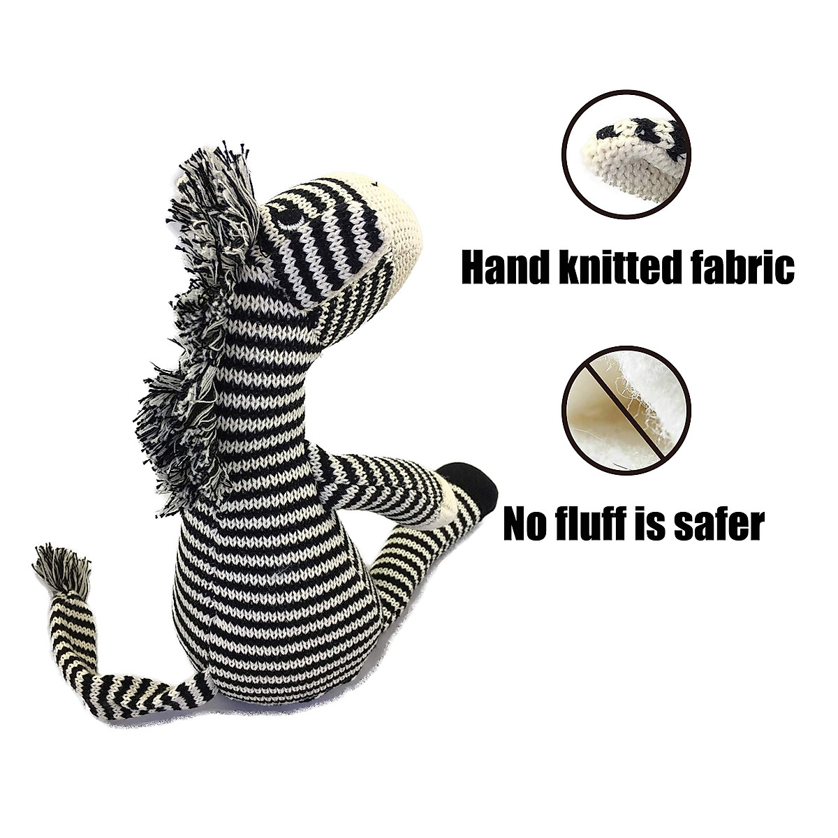 Ice King Bear Zebra Stuffed Animal Soft Plush Toy 10 Inches (Hand Knitted)