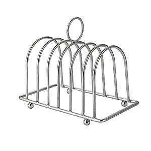 JAGTRADE Toast Bread Rack Stainless Steel Bread Holder Kitchen 6 Slices Bread Display Stand Lightweight Food Display Tool
