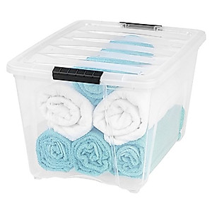 IRIS USA 588335, TB-56D, 53 Quart Storage Tote, 3 Pack, Clear, 3 Count
