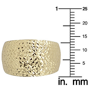 Kooljewelry 10k Yellow Gold Diamond-cut Bold Dome Ring (size 8)