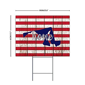 Independence Day Home maryland Yard Signs with Stakes Lawn Yard Decorations for Birthday 18x24 Inch Customized Lawn Sign US Flag Fourth of July Corrugated Plastic Lawn Signs with Stakes for House Rent