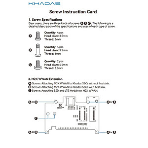 Khadas M2X WWAN Extension Board with M.2 Slot for Adding a 4G/5G LTE Module Support Nano-SIM Card Slot/18-Pin GPIO Header/4G/5G Active LED