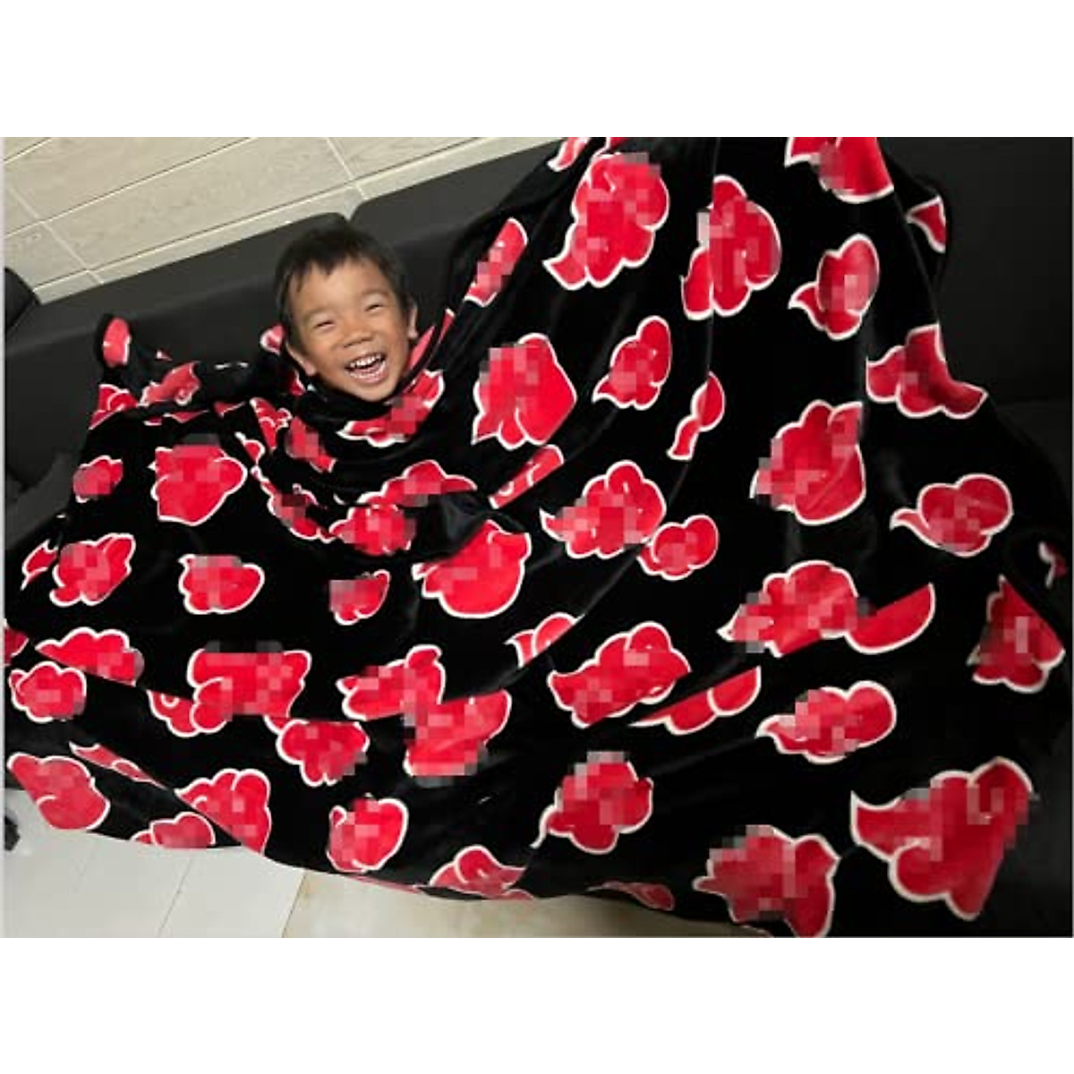 Red Clouds Coral Fleece Flannel Fleece Blanket Anime Cosplay Shawl Wrap Nap Quilt Throw Blanket (Red, 60'' x 80'')