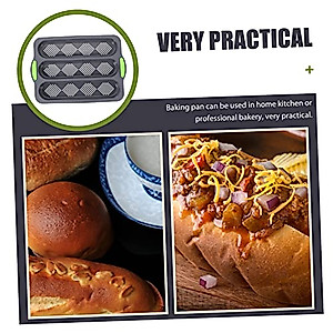 UPKOCH Three Slot Bread Mold Cake Baking Pans Toast Bread Silicone Cake Mold Pullman Loaf Pan with Lid Kitchen Loaf Pan French Non-stick Bread Pan Non-stick Baking Pan Baking Mold Toaster