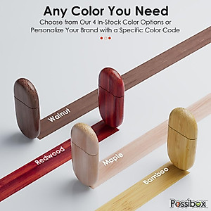 Possibox Custom Wood USB Flash Drive 32GB Printed or Engraved with Your Logo - as Promotional Gift Bulk USB 2.0-500 Pack