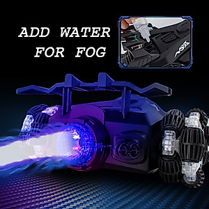 Jet Spray Remote Control Car for Kids and Children, Remote Control Vehicle Toy with Jet Spray Device Realistic Car Light Design and Engine Sound and Brake Sound, Best Gifts for Boys and Girls (Black)