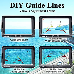 LeeKooLuu Backup Camera Kit HD 1080P 5 Inch Monitor Rear View Cam for Car Truck Van Camper Clear Night Vision Durable Waterproof G1