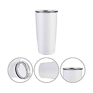 PYD Life Sublimation Blanks Tumbler White 20 OZ Stainless Steel Coffee Travel Tumbler Cups with Lid Sublimation Mugs Cups for Heat Transfer 4 Pack